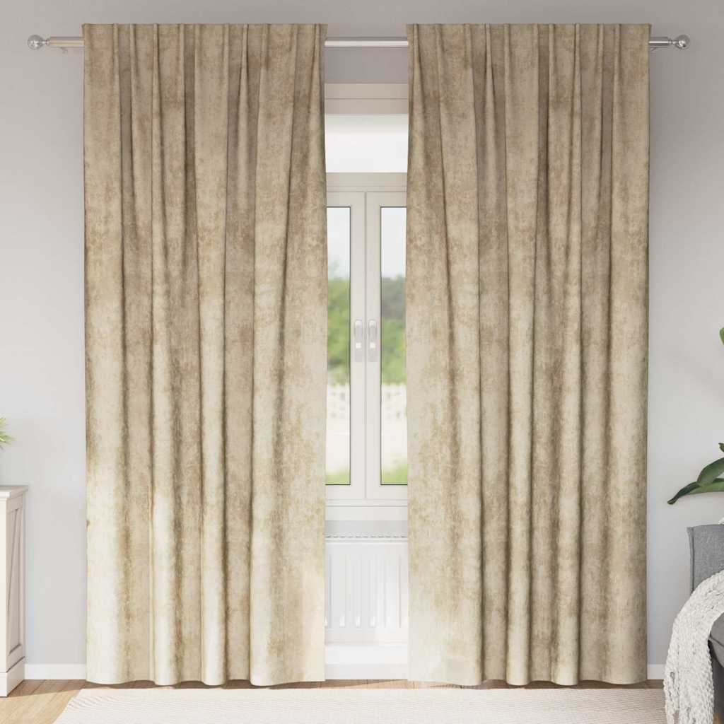 Maison Exclusive - Rideau avec des rideaux 2 pcs Crème 260 x 140 cm ...