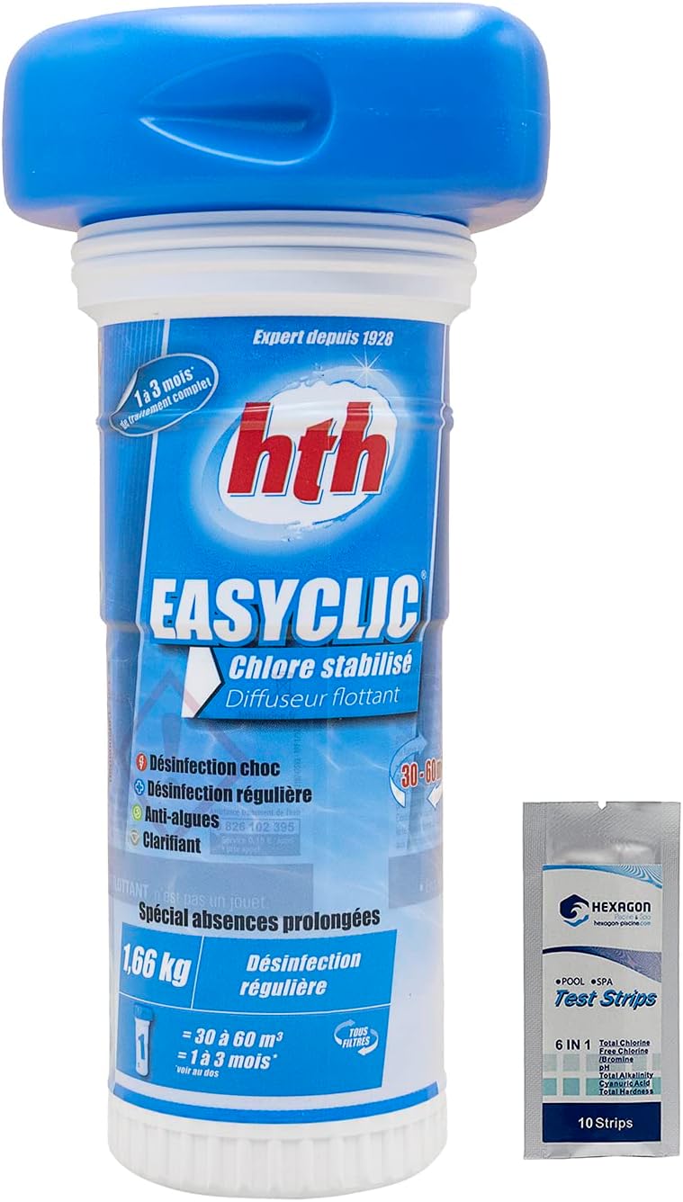 HTH EASYCLIC Chlorine Floating Diffuser 30-60 m3-1.7 kg | Multi-Action ...