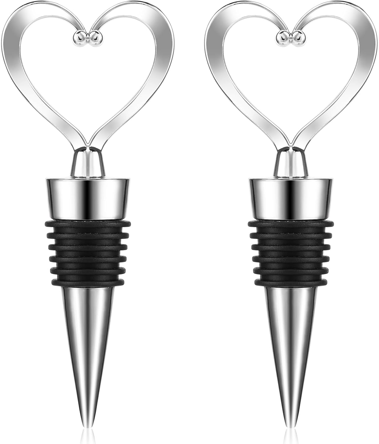 Lot de 2 bouchons décoratifs en forme de cœur pour bouteille de vin ...