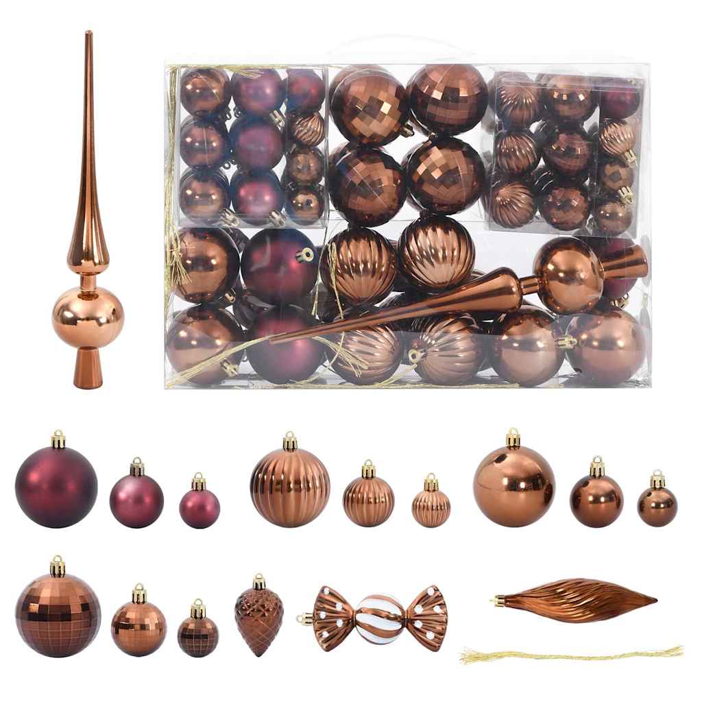 Boules de No?l 98 pcs marron ?3/4/6 cm | Leroy Merlin