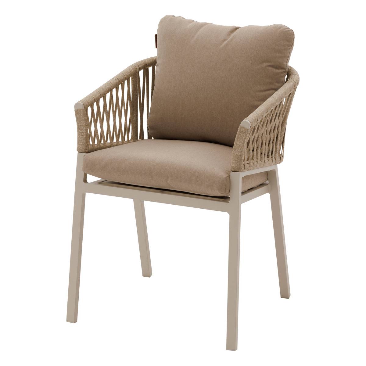 Lot de 2 fauteuils de jardin "Oriengo" beige & argile aluminium mailles ...