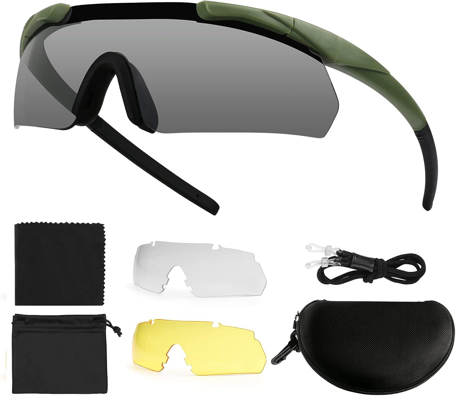 Gafas de seguridad - Gafas de tiro táctico con 3 lentes intercambiables ...
