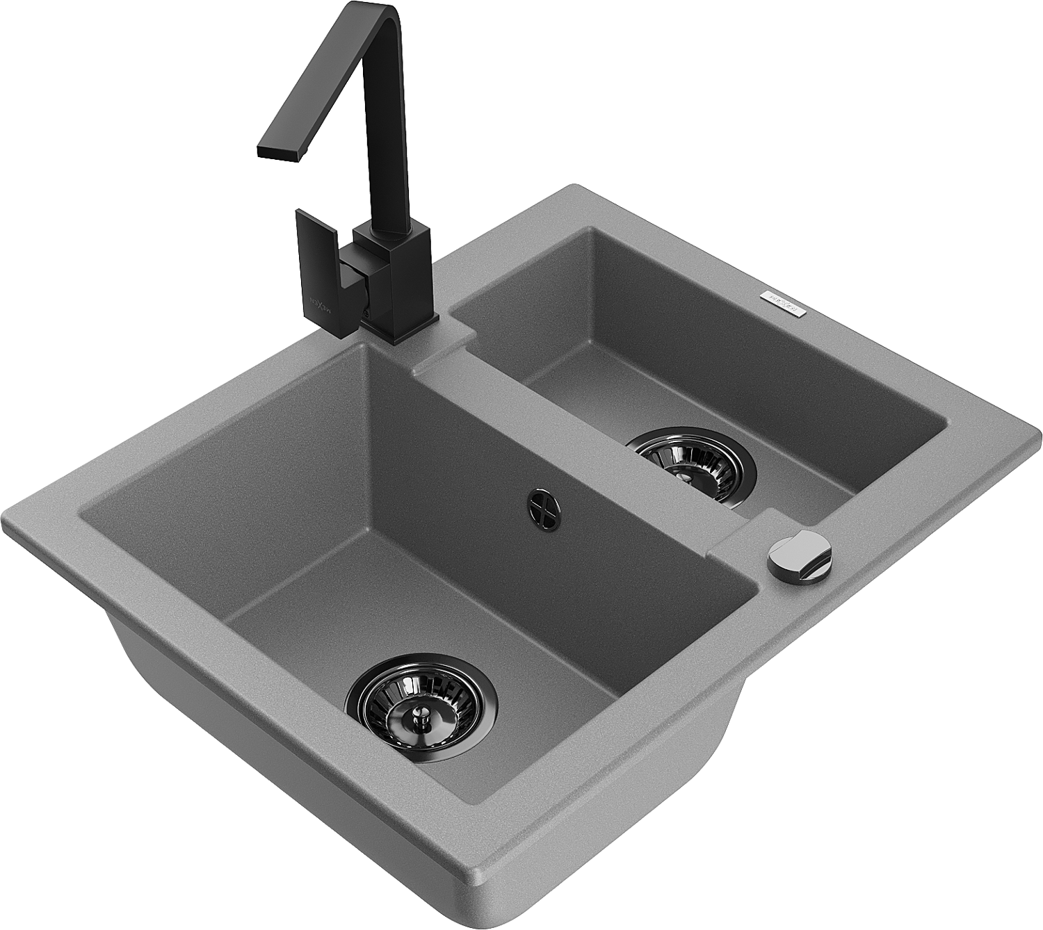 Mexen Carlos évier en granit à 1,5 cuve avec robinet mélangeur Rita ...