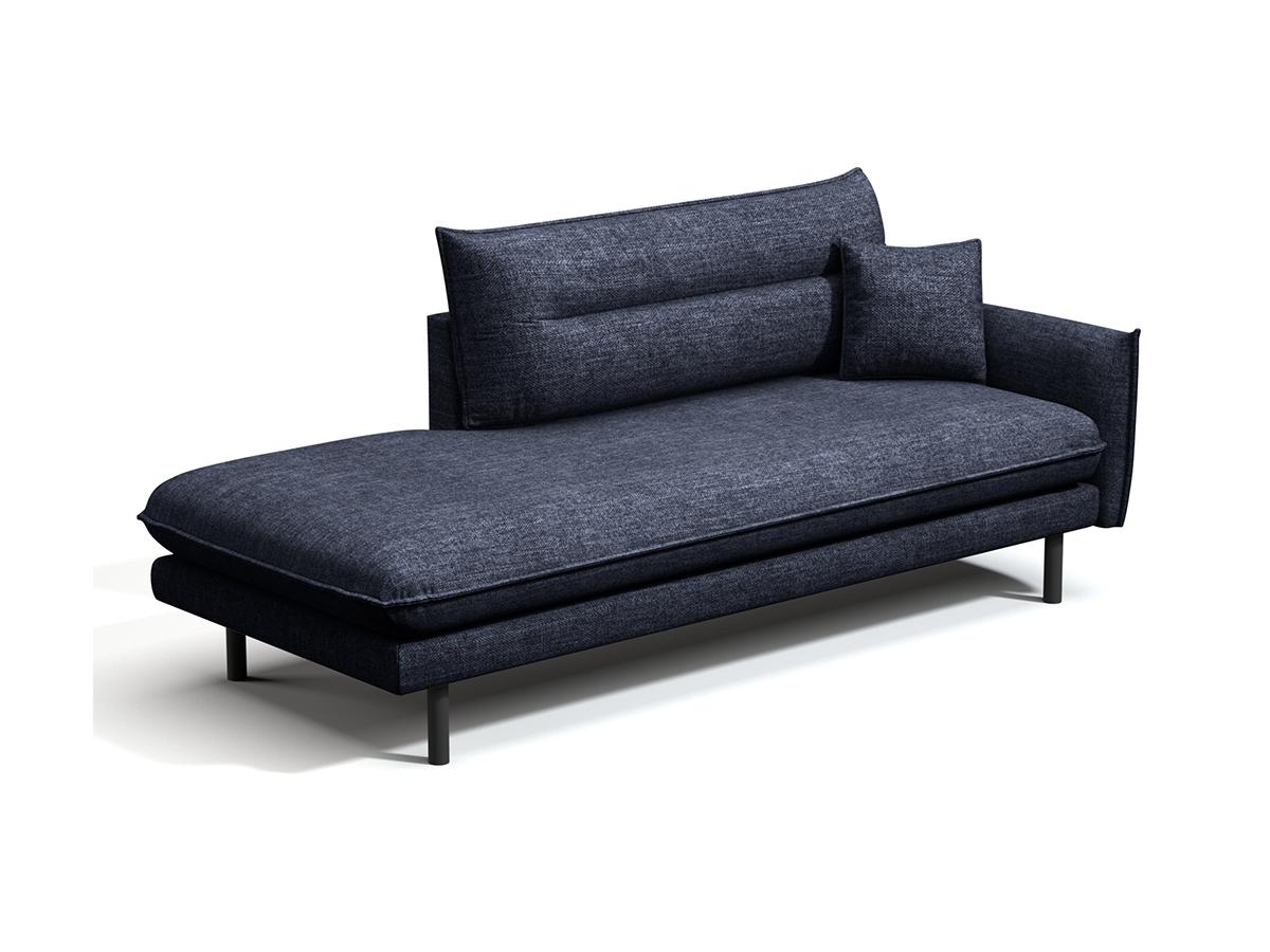 Méridienne droite en tissu YONI - Bleu nuit | Leroy Merlin