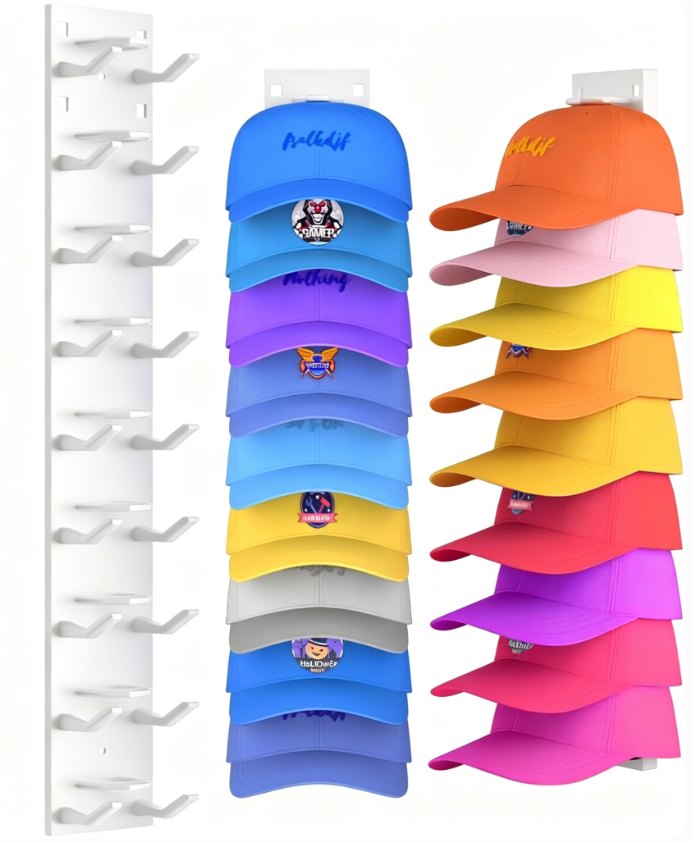 (1 pièces)Porte-chapeaux mural, support de rangement vertical pour ...