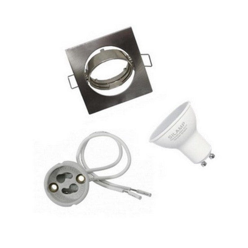 Kit Spot Led Gu10 Encastrable Avec Ampoule Led 6w Blanc Froid 6000k