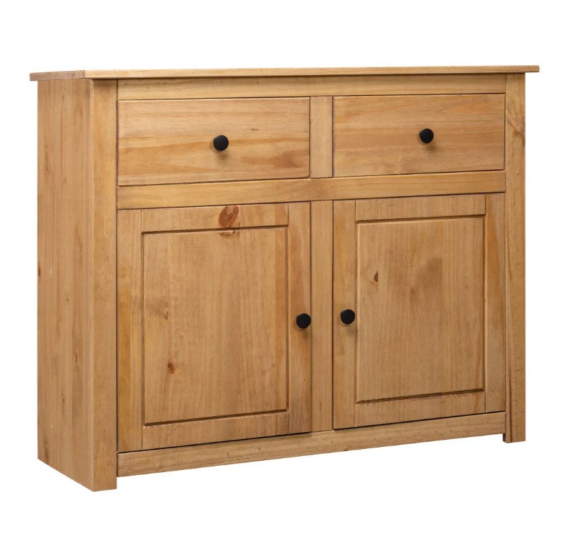 Commode 2 portes 2 tiroirs pin massif clair Iris | Leroy Merlin