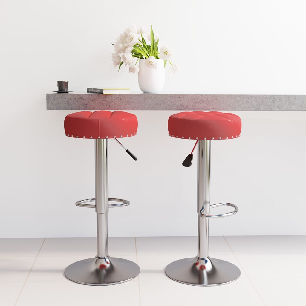 Tabourets de bar lot de 2 rouge bordeaux tissu | Leroy Merlin