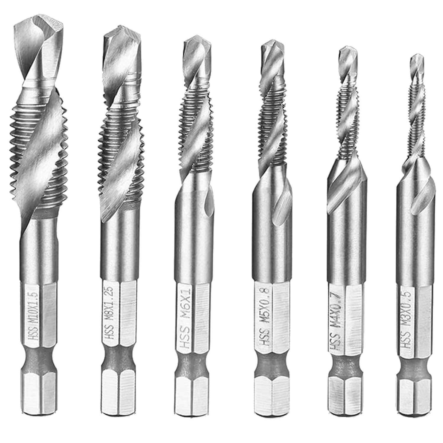 Jeu de 6 forets combinés pour perceuses et tarauds à grande vitesse ...