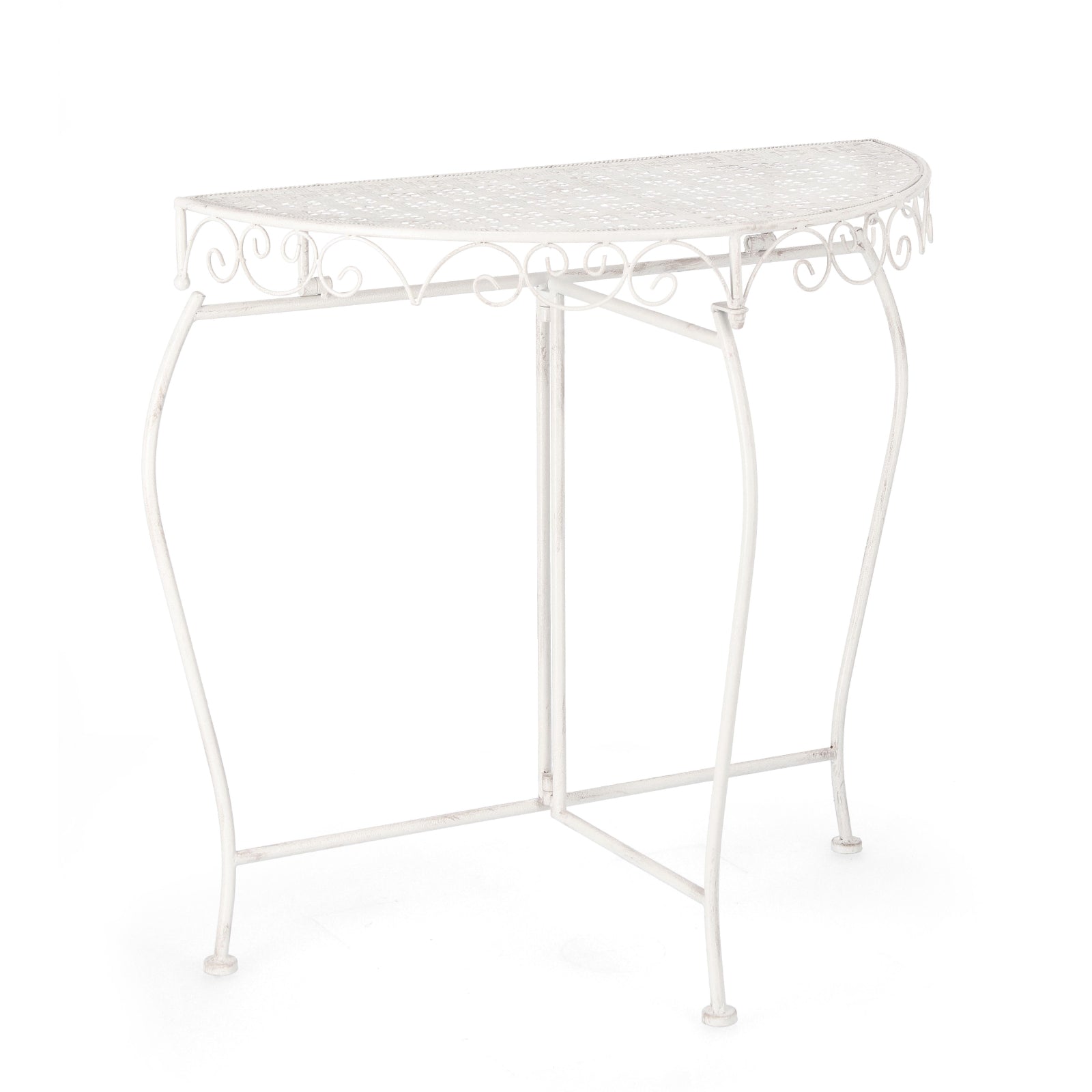 Table console "Emily" en acier blanc 75x36x75 | Leroy Merlin