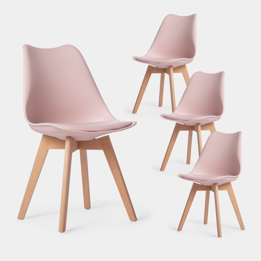 Packs 4 sillas polipropileno rosa 48 x 82 cm | Leroy Merlin