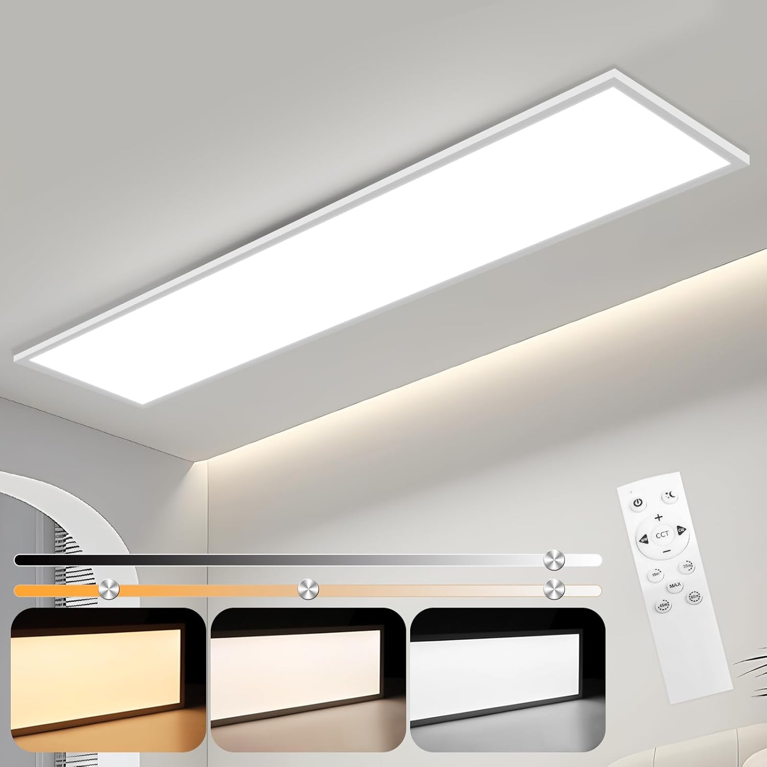 NETTLIFE Panel LED 120x30 z możliwością ściemniania za pomocą pilota ...
