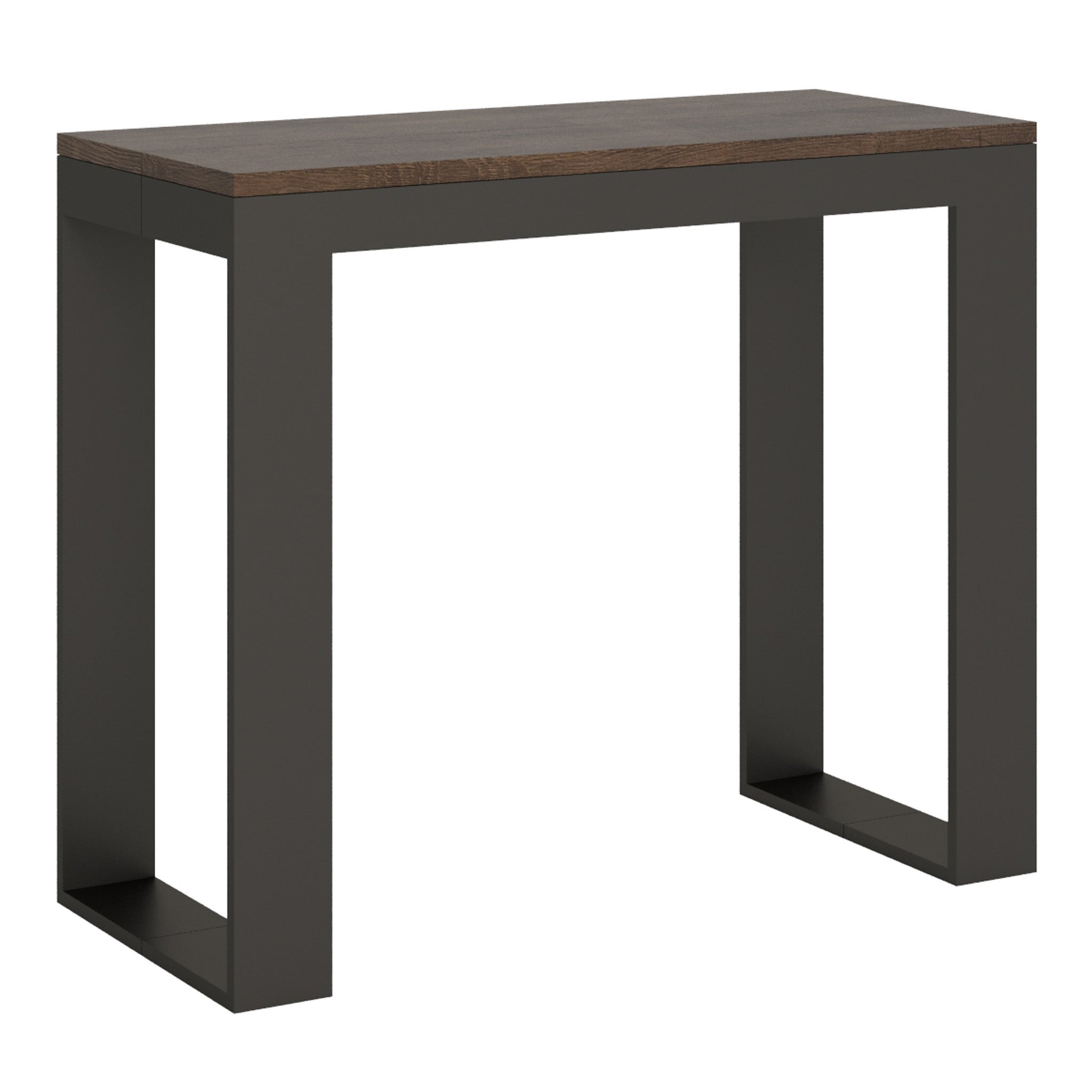 Console extensible 90x40/300 cm Tecno Evolution Noyer cadre Anthracite | Leroy Merlin