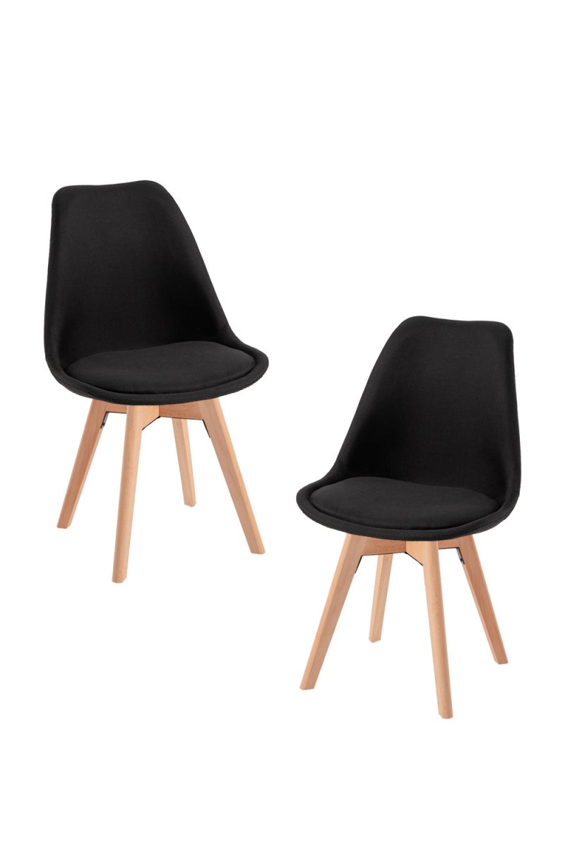 Pack 2 Sillas Synk Tela - Negro | Leroy Merlin