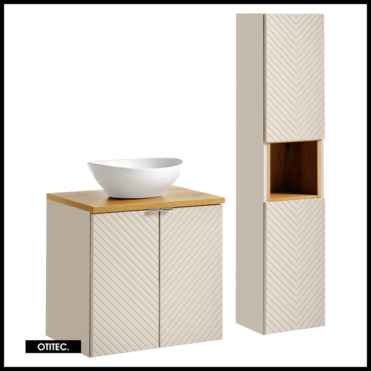 Ensemble de meuble de salle de bain - 60 cm - avec vasque à poser ...