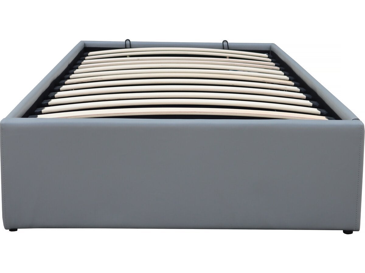 Lit simple en PVC avec coffre "Ava" - 90 x 190 cm - Gris | Leroy Merlin