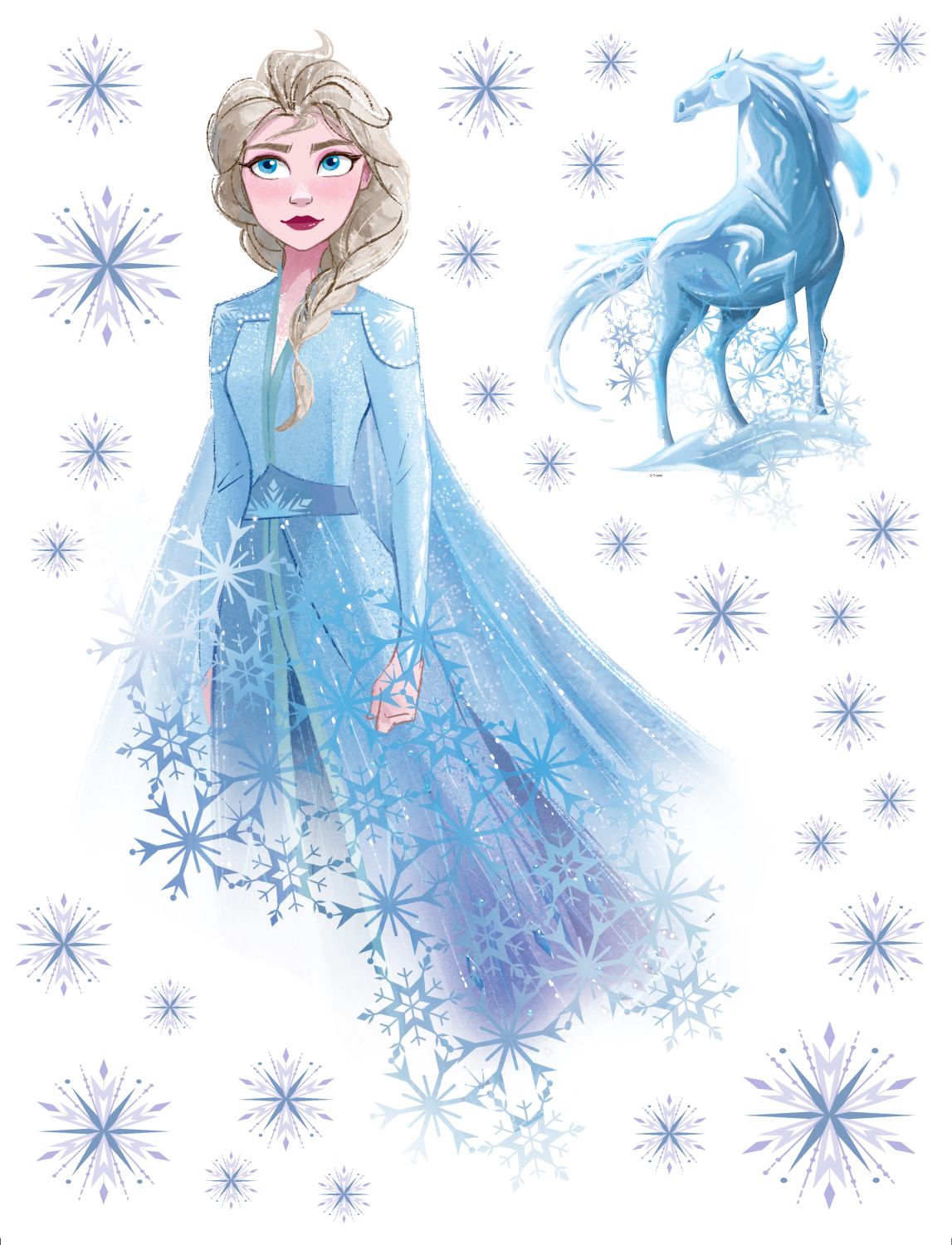 Mural decorativo autoadhesivo Frozen Elsa azul claro - 65 x 85 cm ...