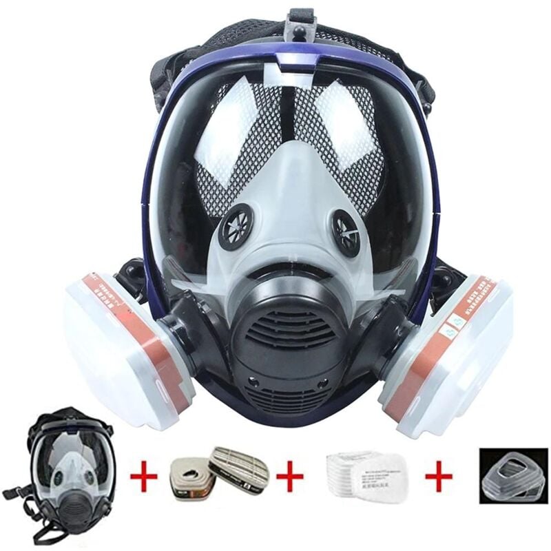 7 en 1 Masque de protection Respirateur facial, large champ de vision ...