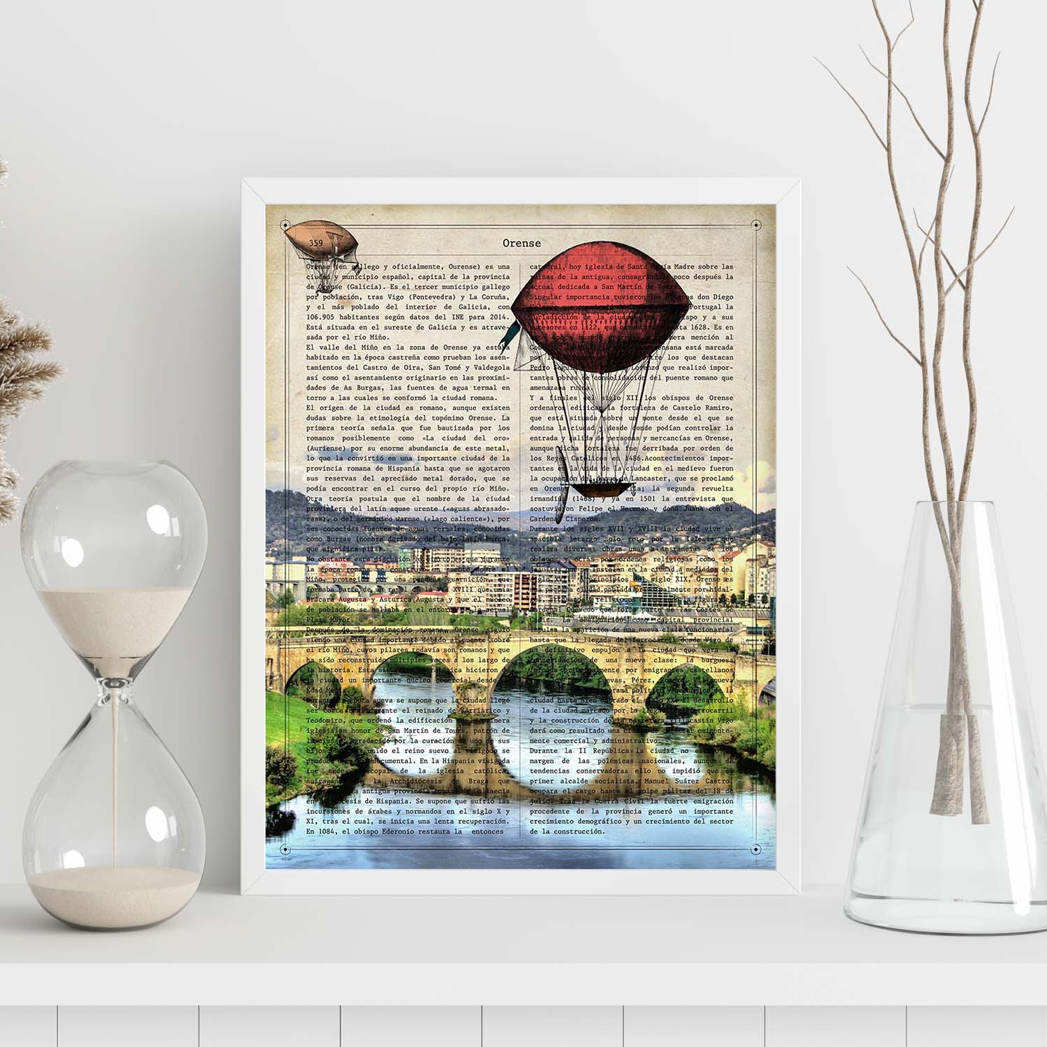 Lamina City Of Orense. Style Vintage. Illustration, Photographie Et ...