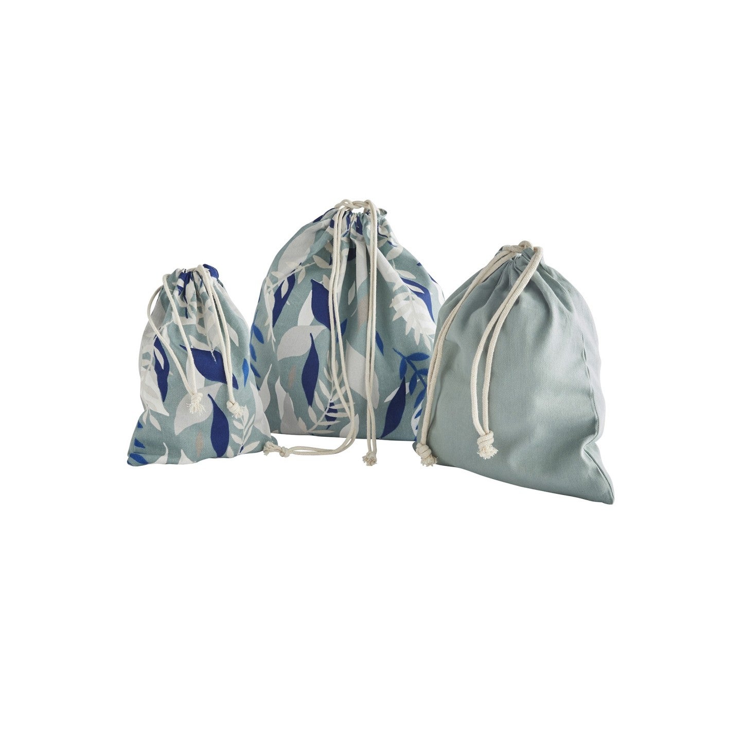 Set di 3 pochette June in tessuto verde salvia | Leroy Merlin