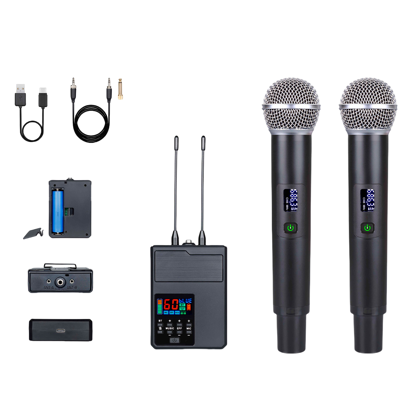 Sistema de micrófono inalámbrico con anti-aullidos y reverberación ...