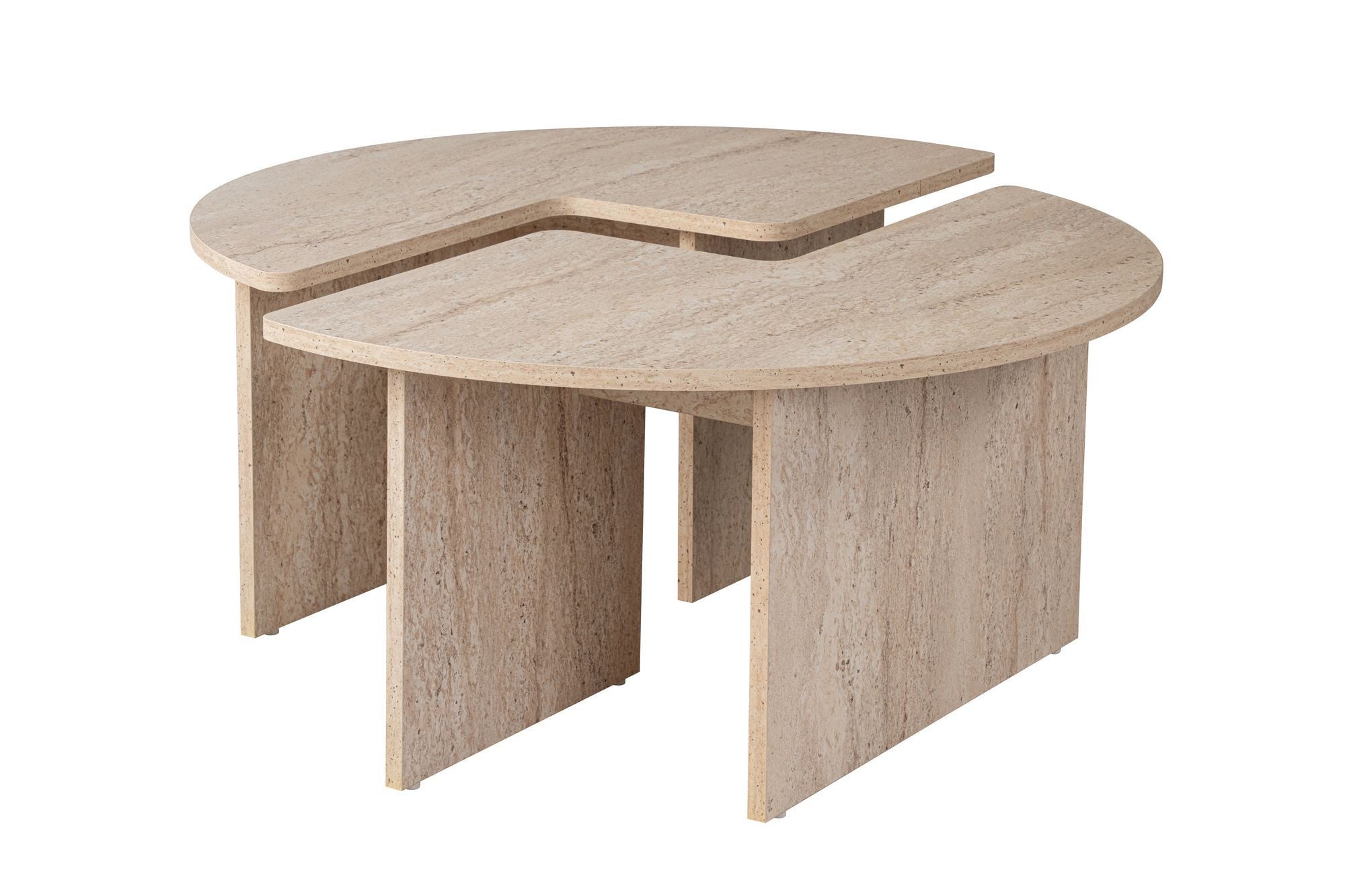 Table basse en bois "Moira" - 90 x 90 x 41 cm - Travertin | Leroy Merlin