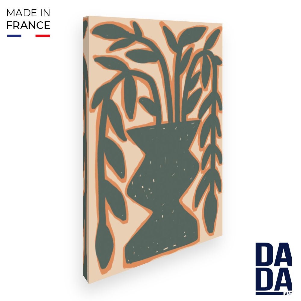 Toile Vase et feuilles / 100x140cm / Fabriqué en France / DADA ART ...