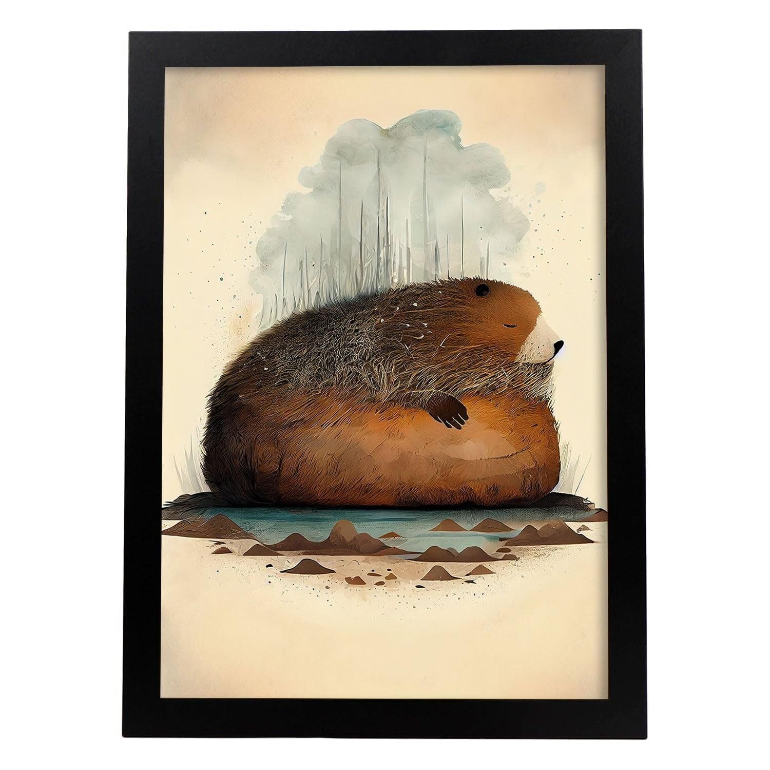 Affiche Castor Dans Le Style Précisionnisme Illustrations D'animaux ...