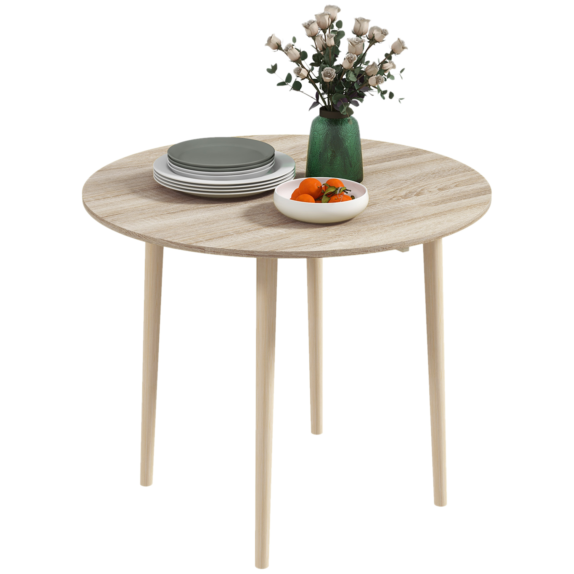 Table ronde pliable 2 abattants Ø 89 cm bois | Leroy Merlin