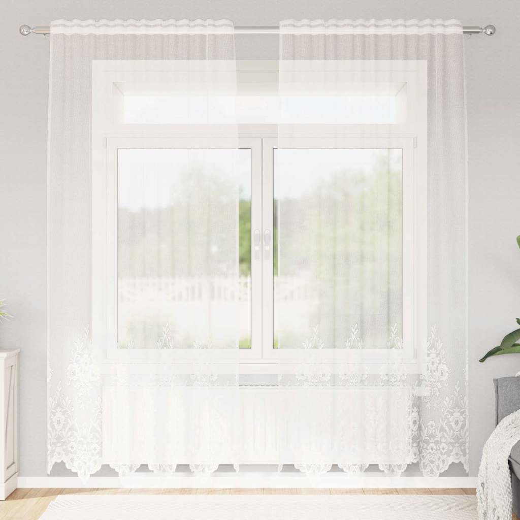 Rideaux avec des rideaux Blanc 500x100cm Polyester vidaXL | Leroy Merlin