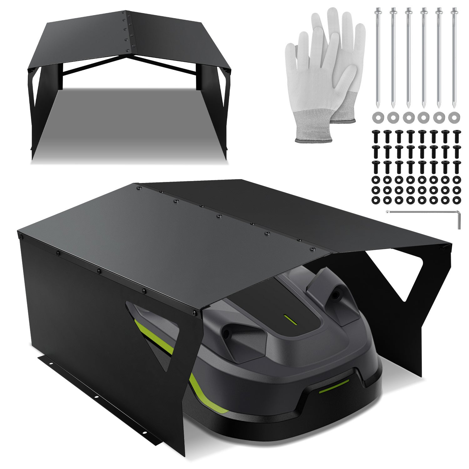 Garaje profesional para cortacésped - Techo desmontable de acero ...