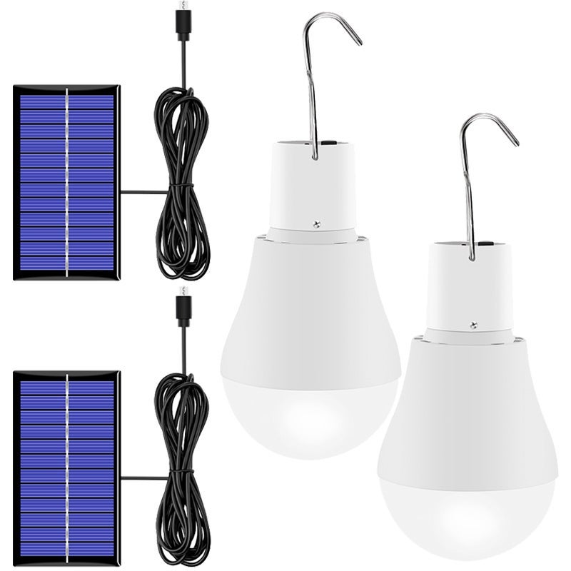 Paquete de 2 bombillas solares, luces de camping impermeables para ...