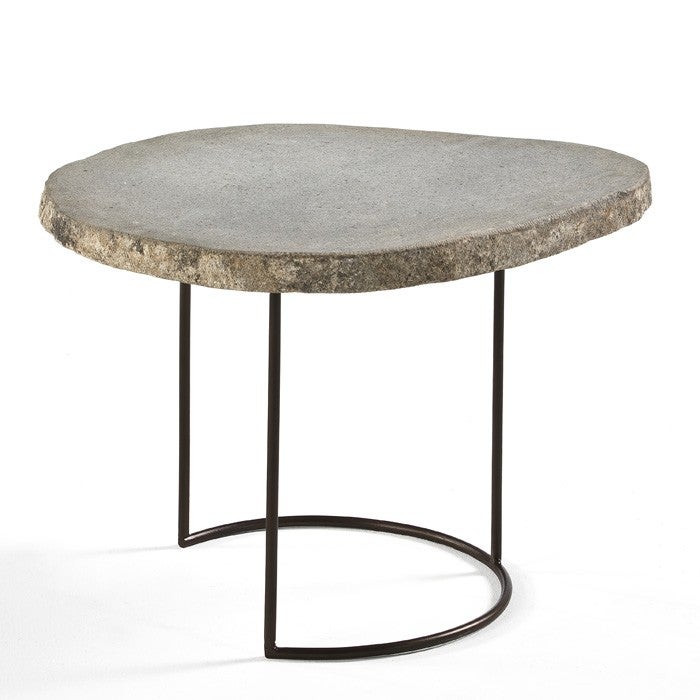 Table d'appoint pierre gris et métal noir Zoé H 37cm | Leroy Merlin