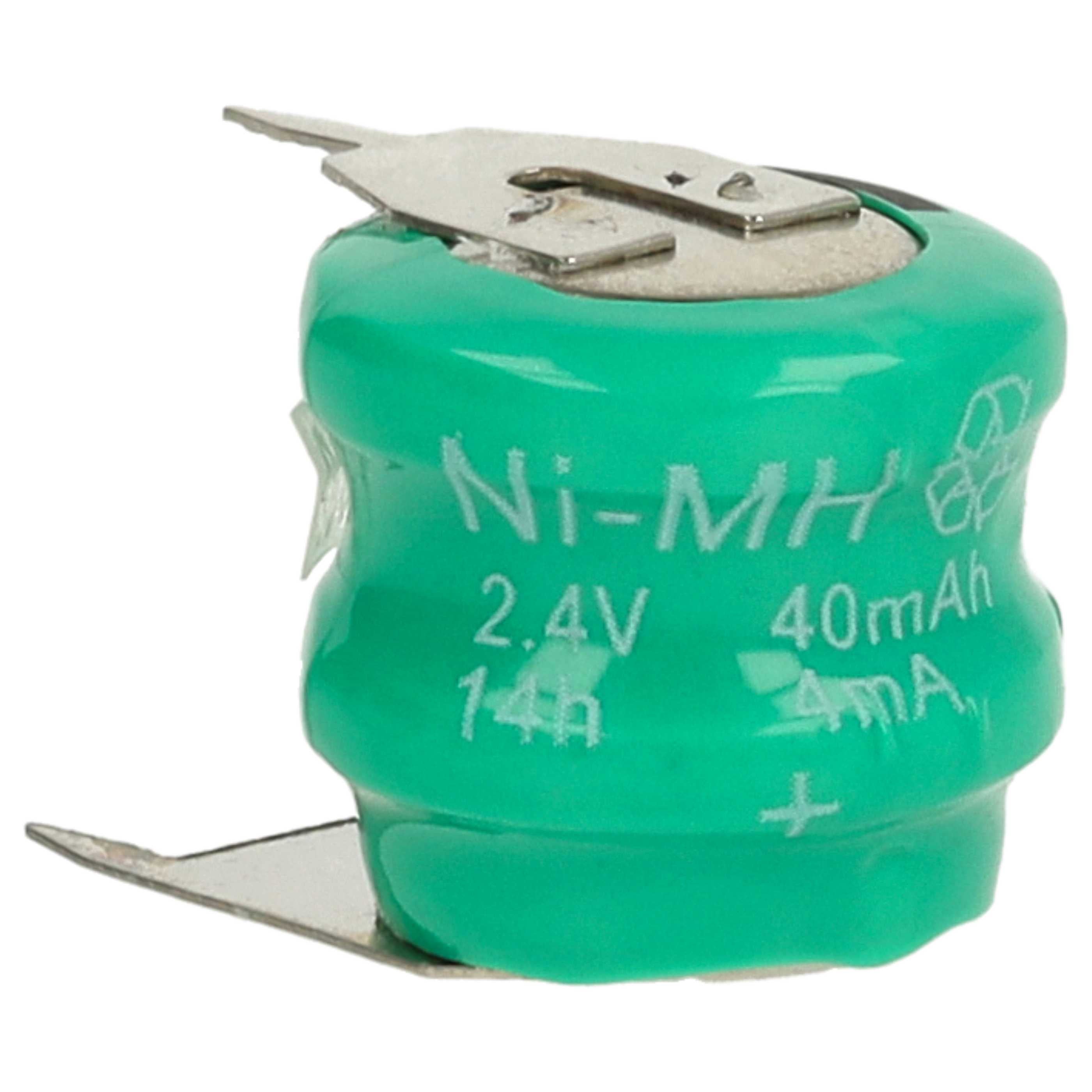 Vhbw NiMH Batería de botón de repuesto Tipo V40H 3 pines 40 mAh 2,4 V ...