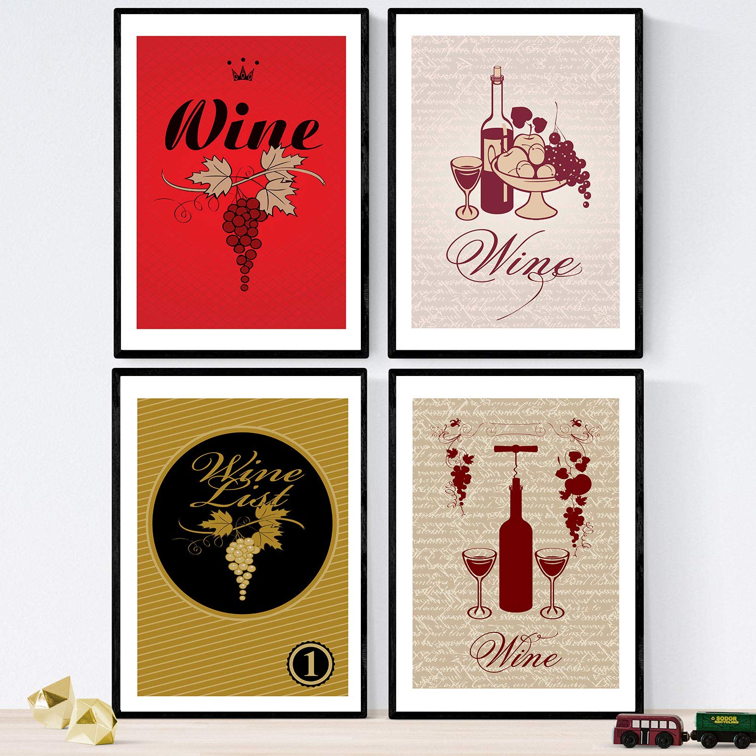 Ensemble De Feuilles De Vin. Affiches De Vin Et De Cave. Vin Vintage 1 ...
