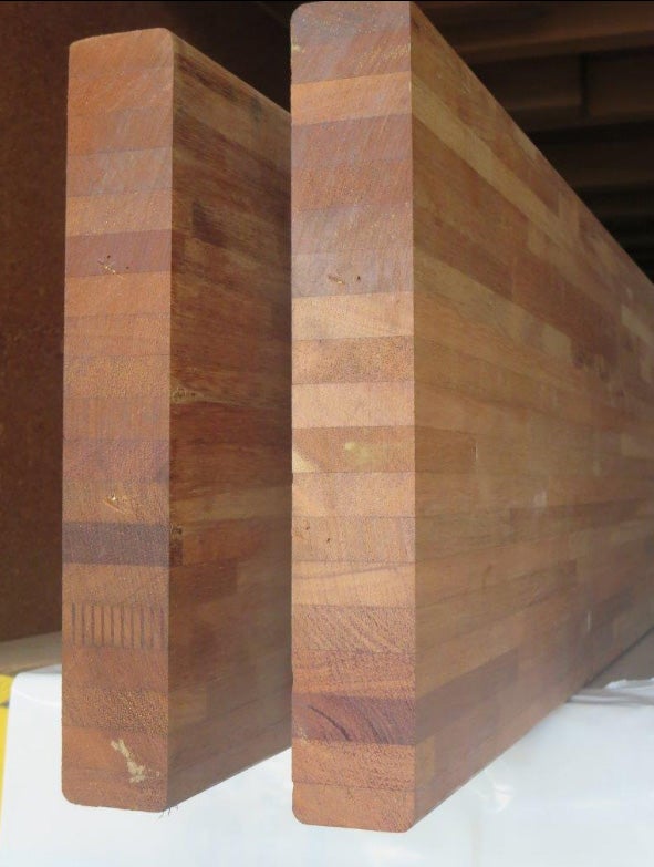 Panneaux lamellé collé Sapeli- lot 4 pièces 3m - bois exotique durable ...
