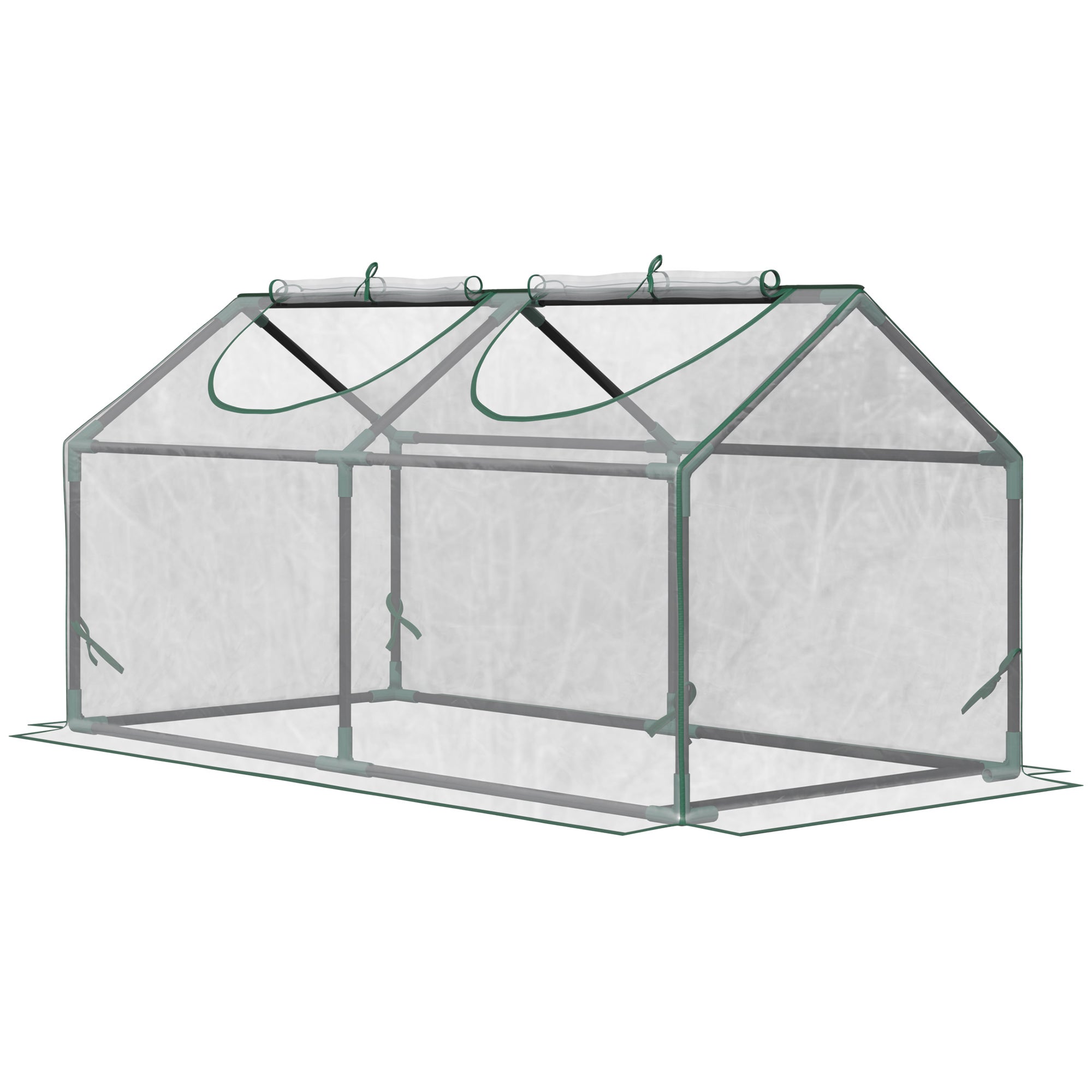 Serre de jardin mini serre 2 fenêtres enroulables couverture en PVC 120 ...