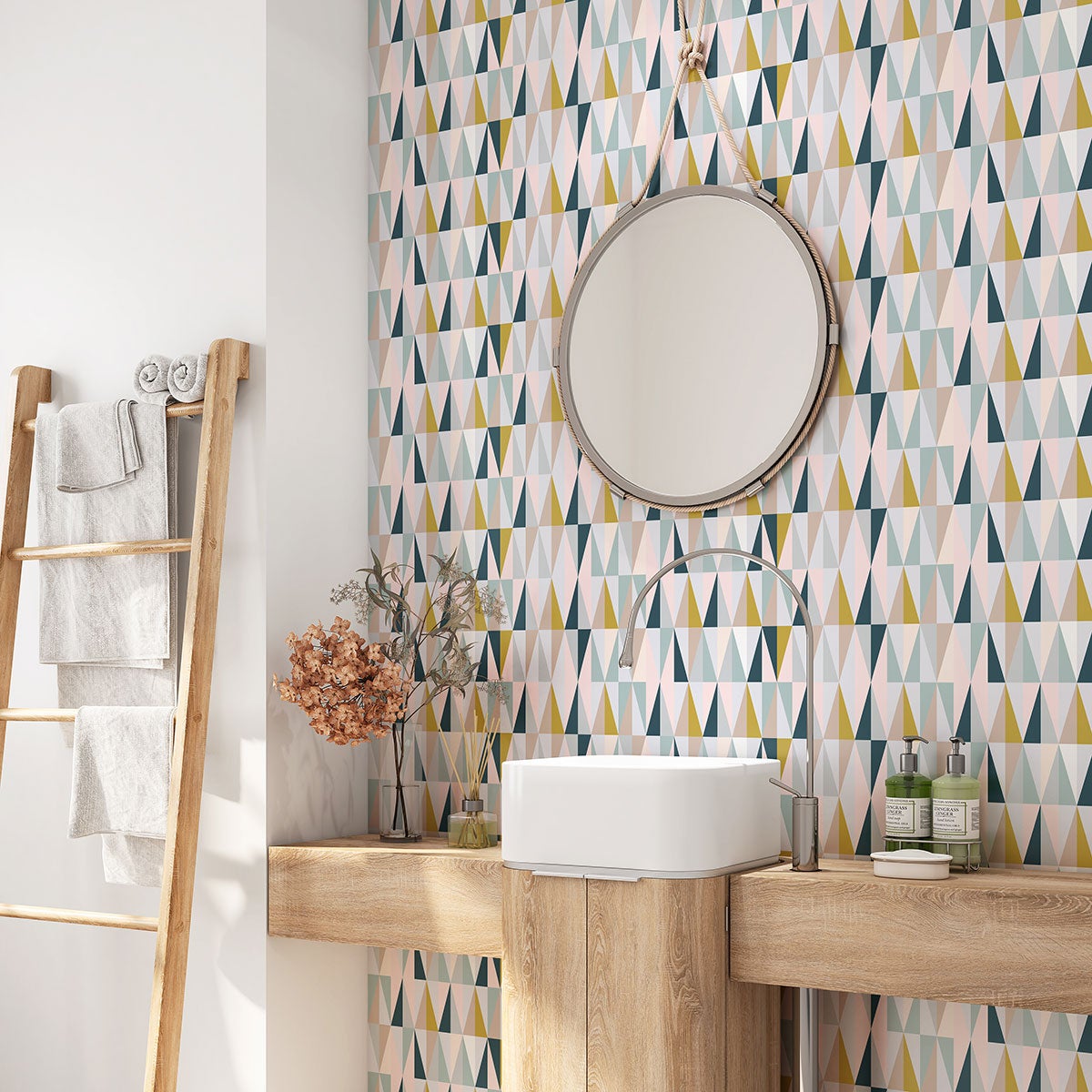 Crédence adhésive sticker pour salle de bain - Motif Géométrique ...