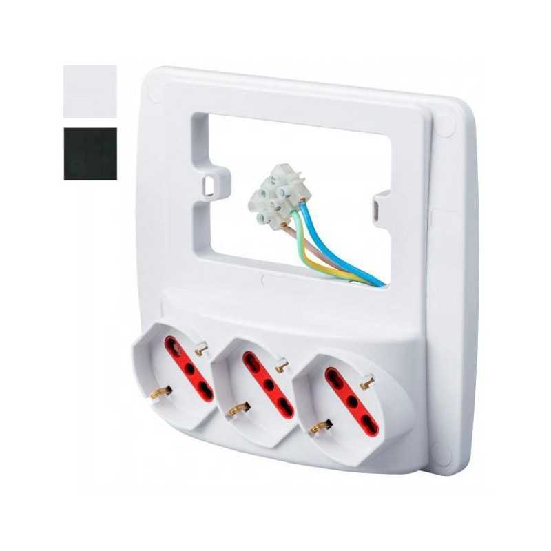 Multiprise Murale 3 Prises 10/16+Sk Noir Smart Rosi | Leroy Merlin