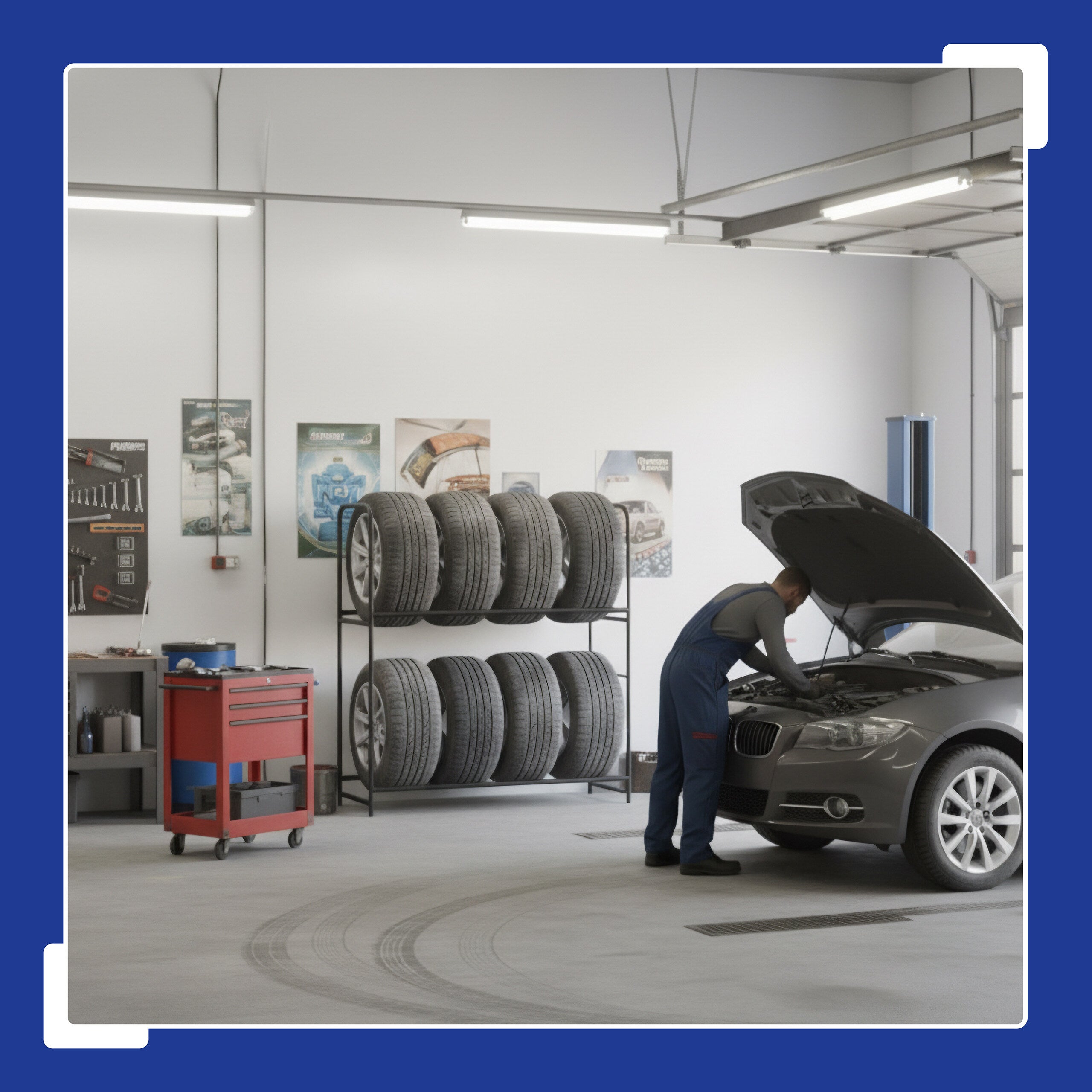 Étagère pour 8 pneus HxLxP:117x107x46 cm, capacité 200 kg, acier, 2 ...