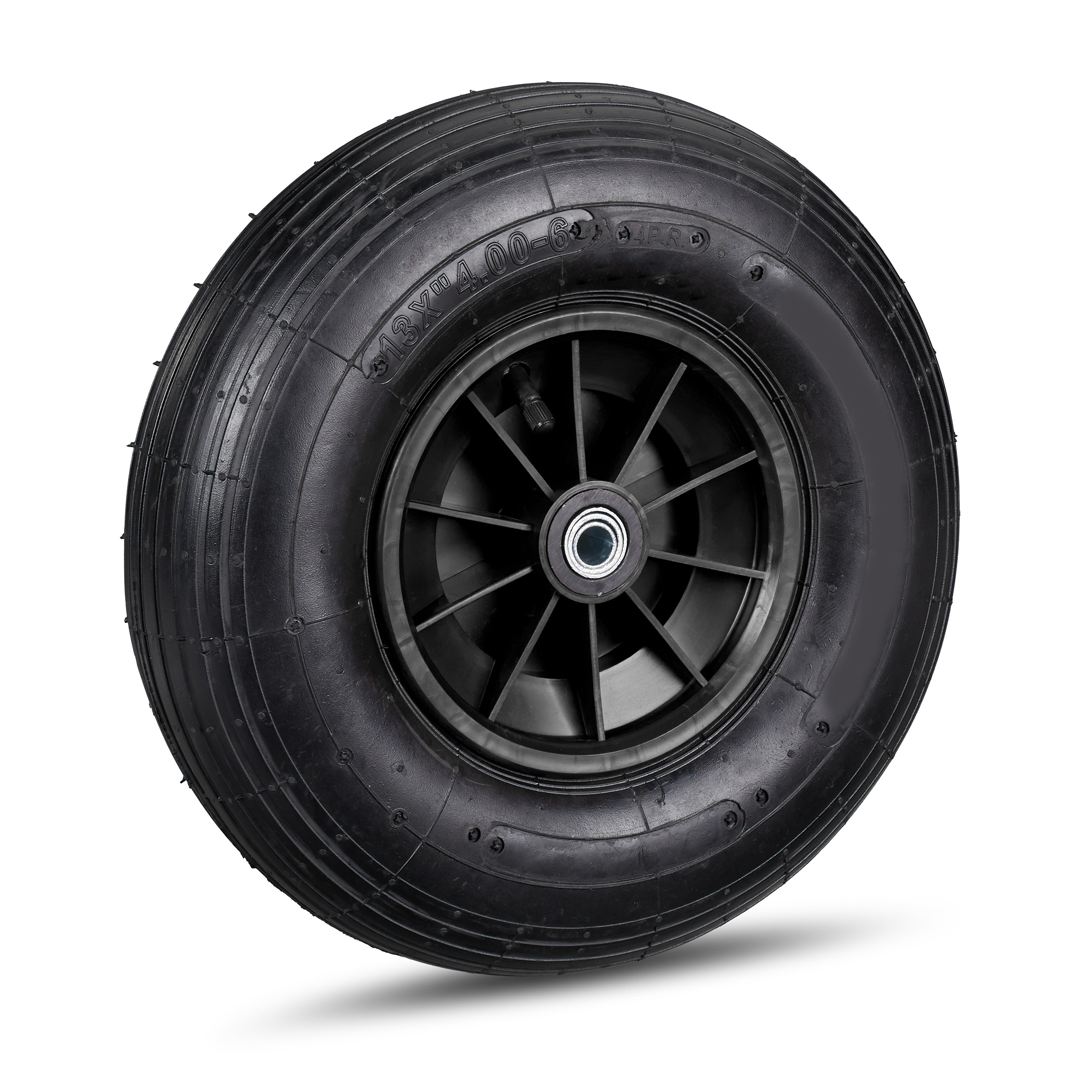 Relaxdays Roue de brouette caoutchouc 200 kg, roue de rechange axe ...