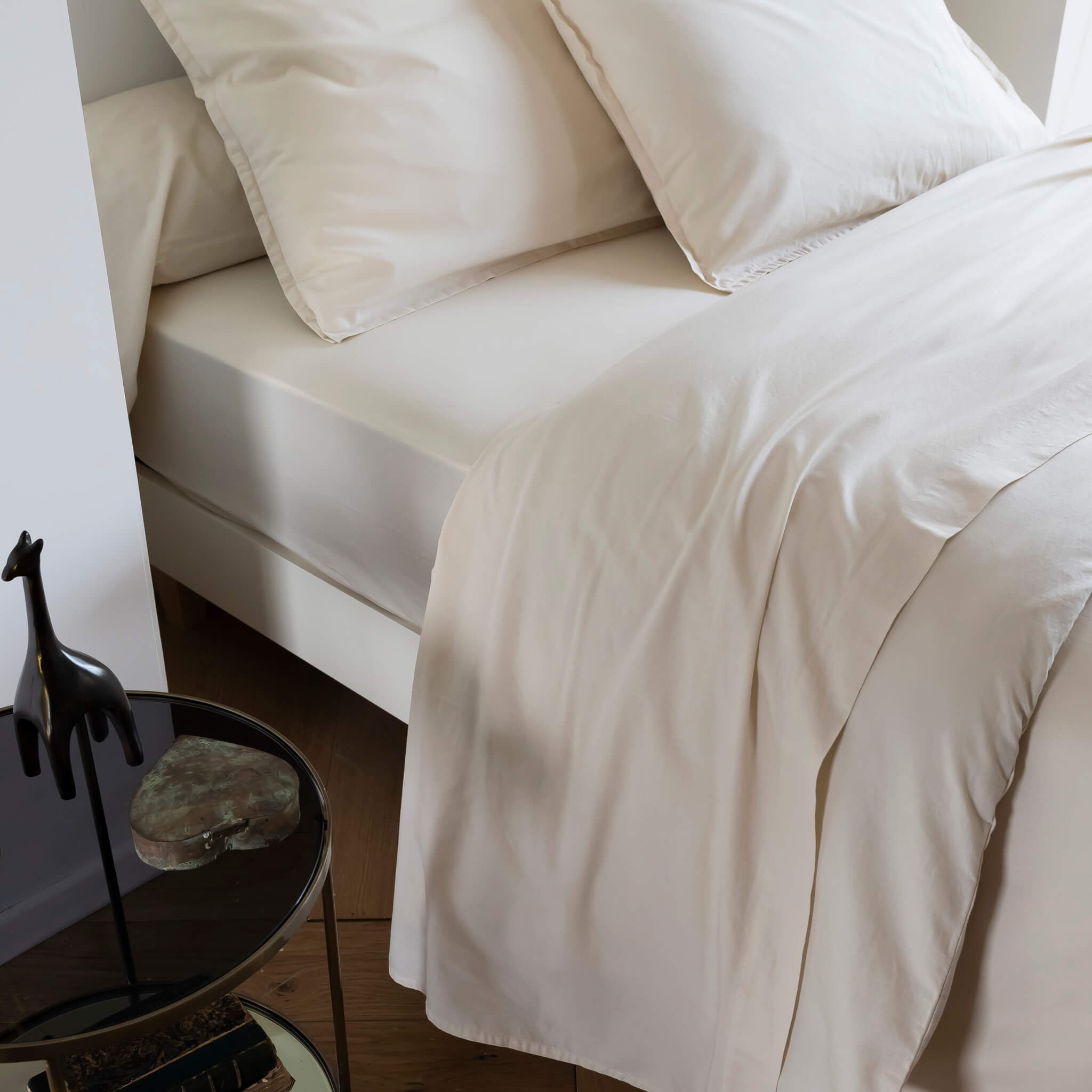 Drap plat coton lavé - SOMEO Beige 270x300 - CELESTE | Leroy Merlin