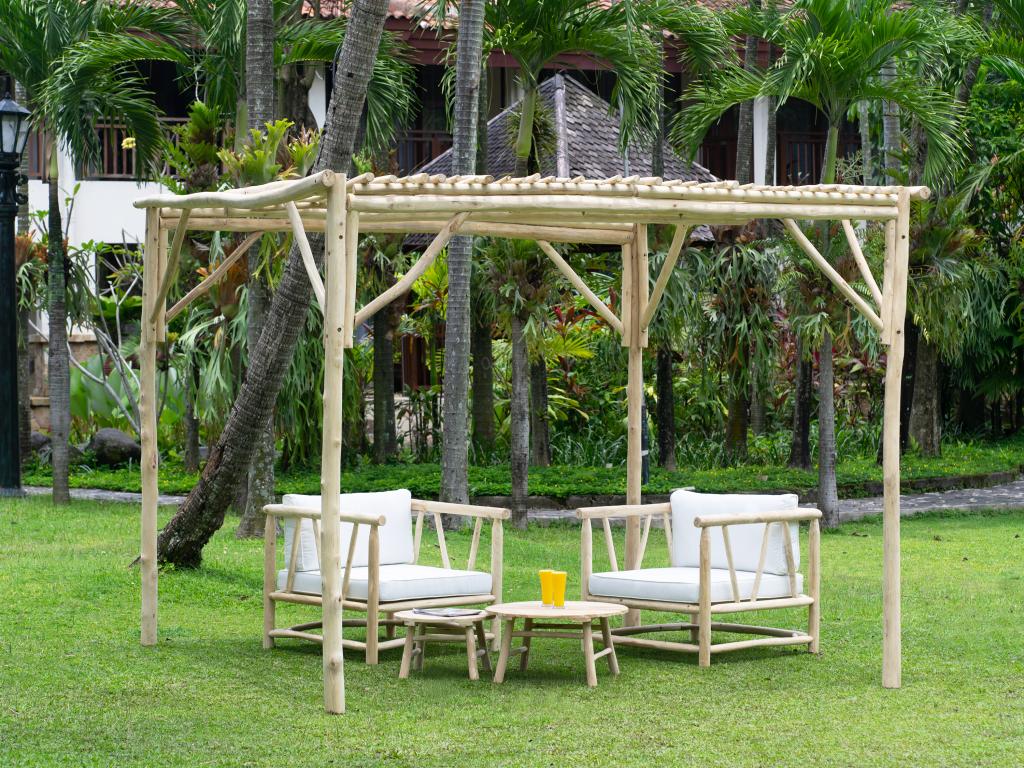 Pérgola de madera de teca 9 m² - TULUM | Leroy Merlin