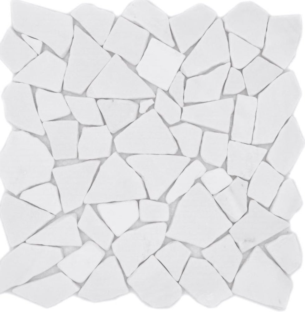 Ciot uni marbre blanc cava mosaïque aspect mat | Leroy Merlin