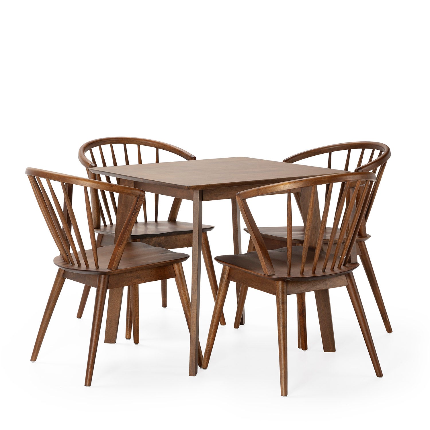 Ensemble table 80x80 cm et 4 chaises de salle à manger Mura Noyer ...