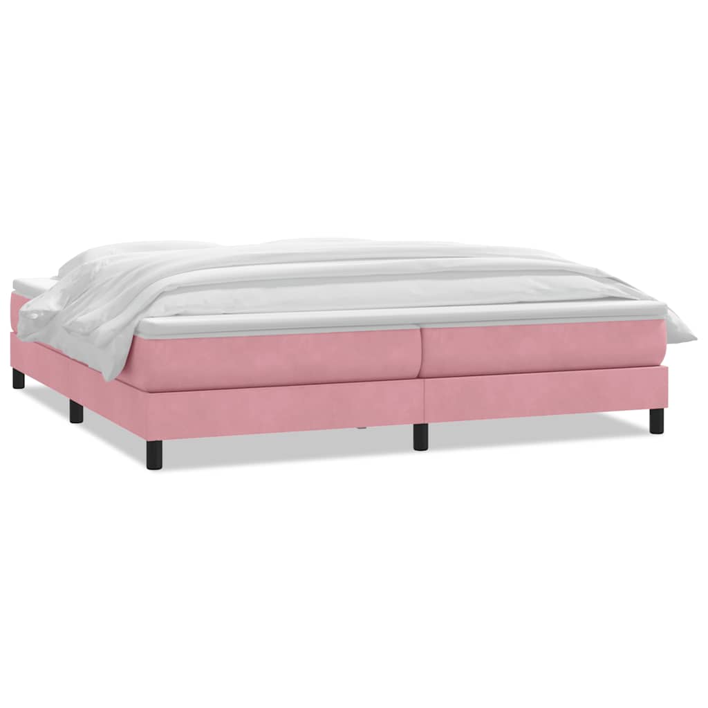 Letto box spring con materasso in velluto rosa 180x210 cm | Leroy Merlin