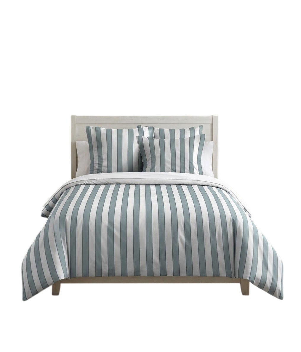 Parure de lit 220 x 240 cm Armel rayée bleu | Leroy Merlin