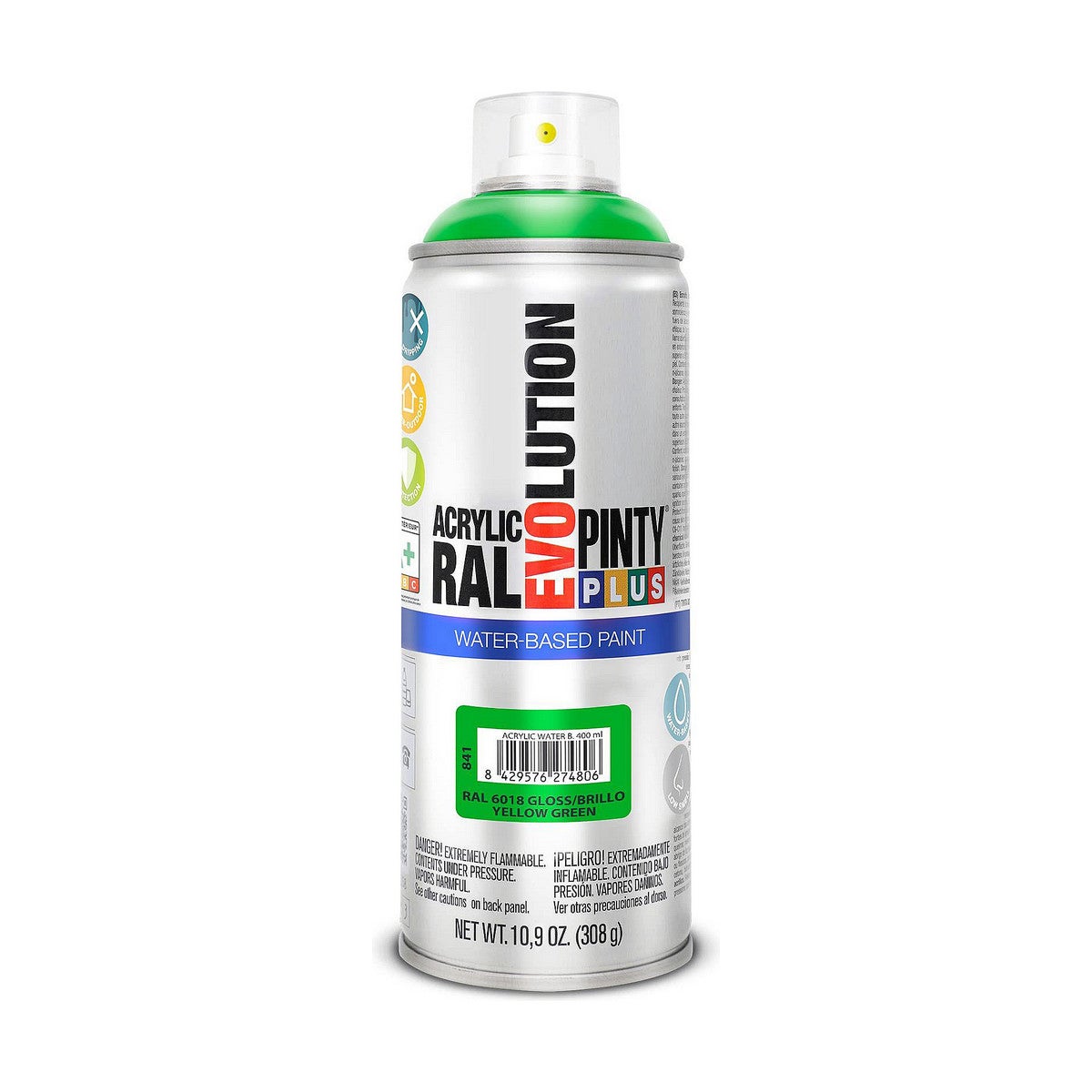 Pintura en spray Pintyplus Evolution RAL 6018 Base de agua Yellow Green ...