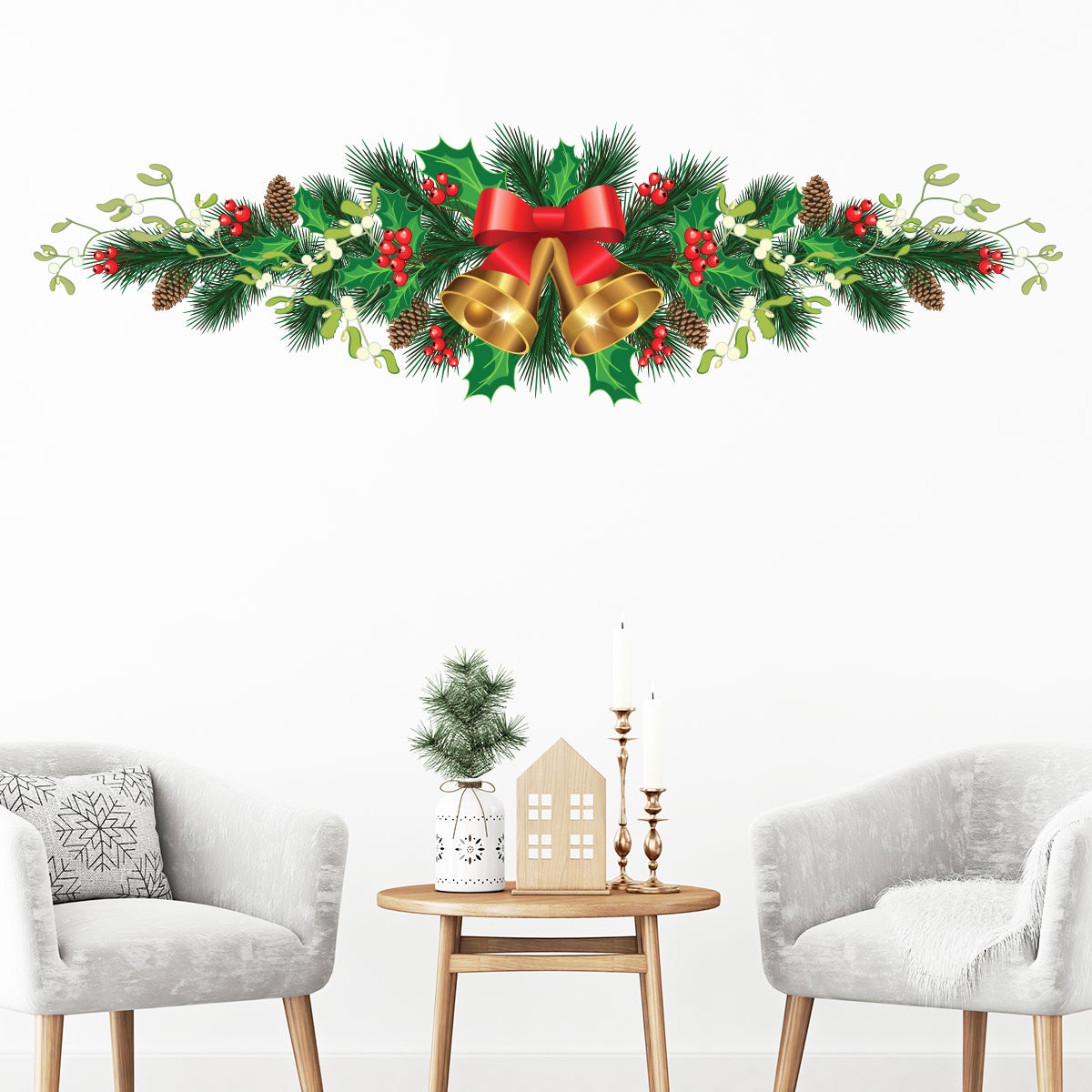 Sticker Noël gui de noël - Autocollants stickers adhésifs noël ...