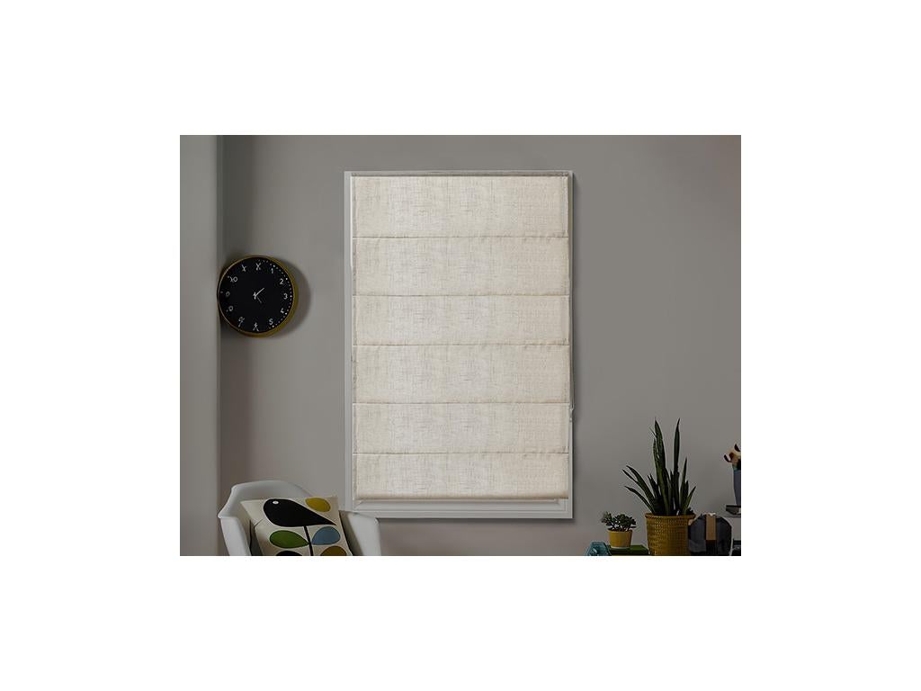 Store bateau en polyester et lin - 90 x 180 cm -Beige chiné - DALINI ...